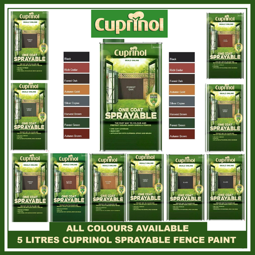 Cuprinol One Coat Sprayable Fence Treatment - All Colours - 5 Litres ...