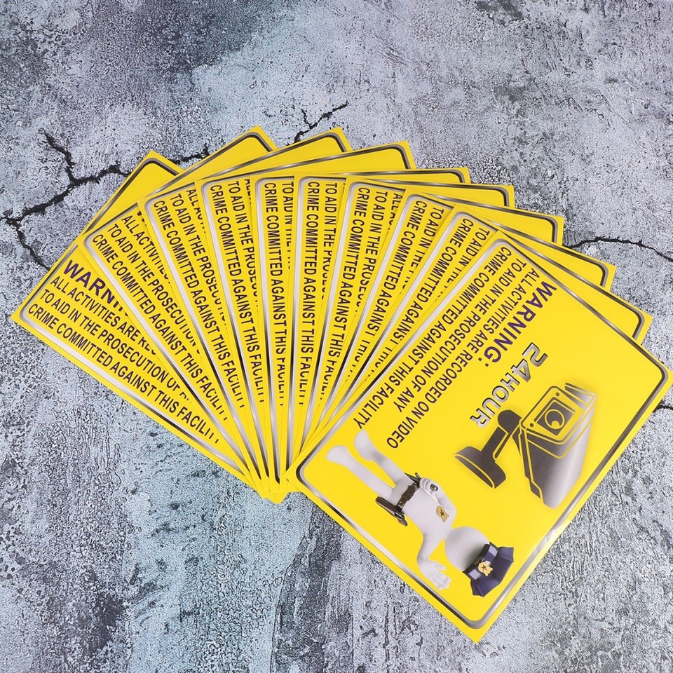 5 Pcs Alarm Sticker Warning Stickers System Mini Sign Decoration | eBay ...