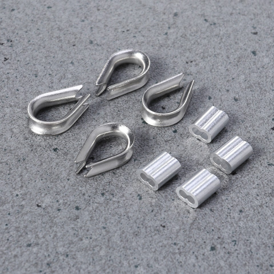 50 Pcs Cable Collar Fitting 8 Shaped Wire Rope Chuck Clip Crimps | eBay UK