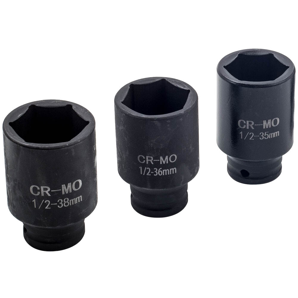 5x 1/2'' Drive 6 POINT Deep Spindle Axle Nut Socket Kit 33 34 35 36 ...