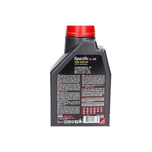 1 Lt Motul Specific LL04 5w40 100% Synthetic Engine Oil Acea C3 API SN ...