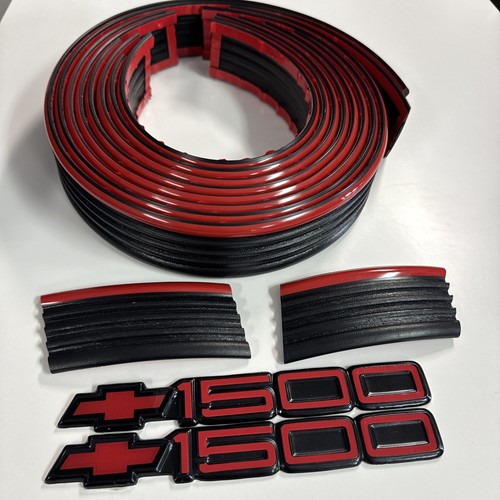 88-98 OBS Chevrolet Side Molding PreCut Extended Cab 2pc1500 emblem RED ...
