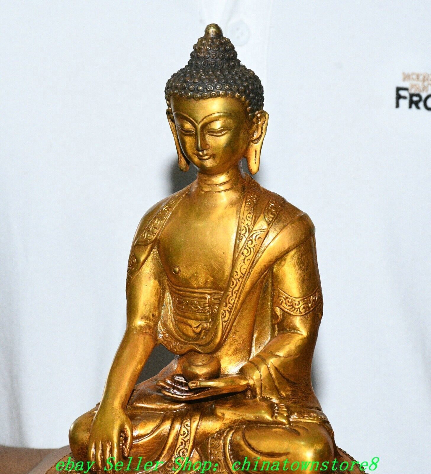 8" Old Chinese Dynasty Bronze Gilt Shakyamuni Shakyamuni Amitabha ...