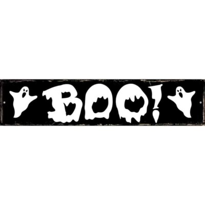 Boo Novelty 24"x5" metal street sign plaque Home Door Garage Wall | eBay