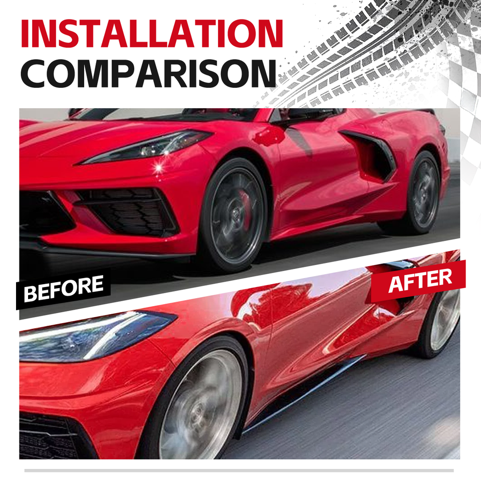 CARBON FLASH Side Skirts For 2020-2024 Corvette C8 Rocker Panel GM Z51 ...