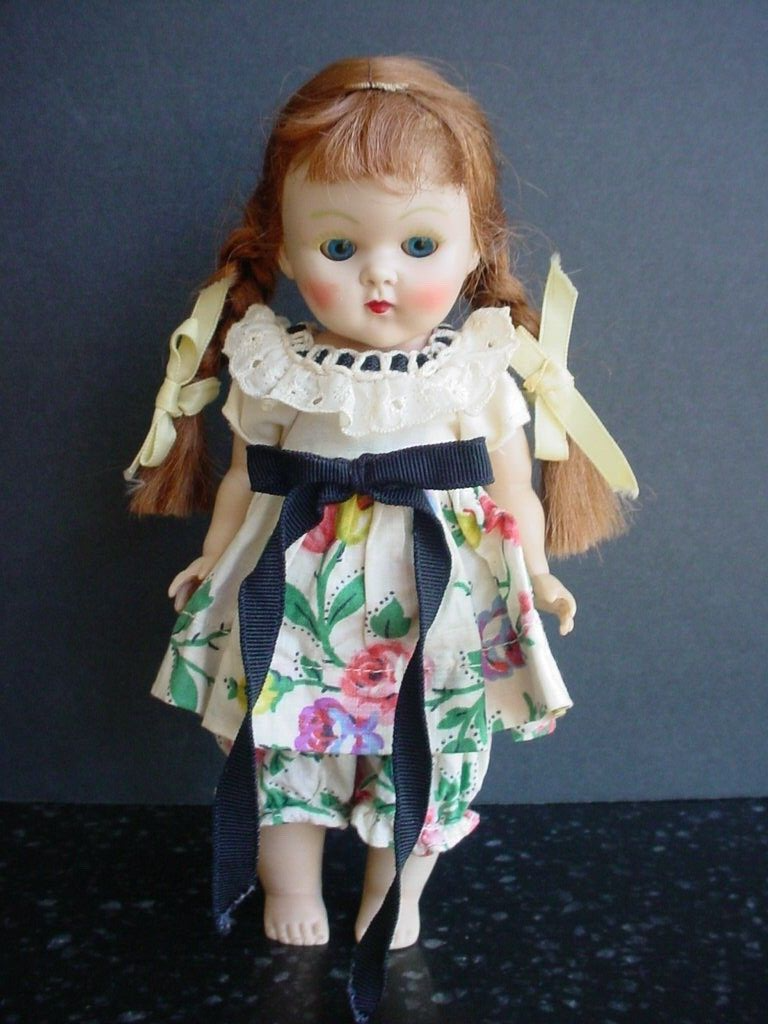 Pretty 1950's Ginny Doll Redhead Pigtails Strung Linda Kindergarten ...