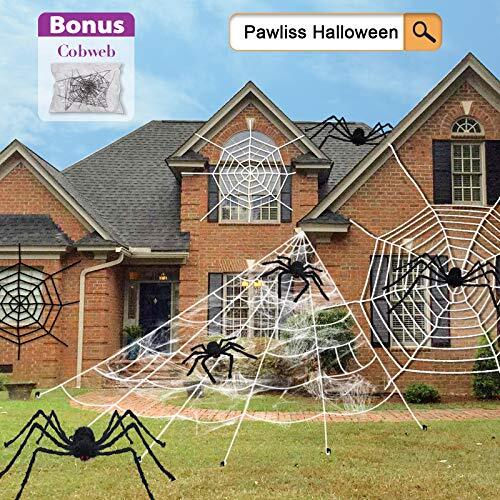 Halloween Decorations 16 Ft Giant Dense Spider Web With 2 Pack 30 ...