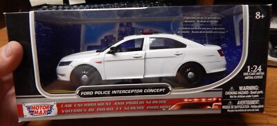 MOTOR MAX FORD POLICE INTERCEPTOR CONCEPT WHITE 1/24 NEW IN OPEN BOX ...