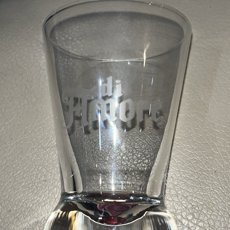 Di Amore shot glass, nice shape/color to shot glass, Etched logo on ...
