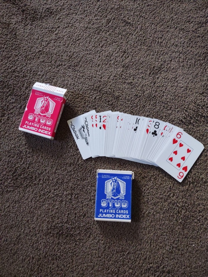 Early 1980s Walgreens Stud Jumbo Index Playing Cards, Red/Blue Box ...
