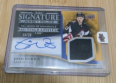 2025-26 TIM HORTONS UPPER DECK JOSH NORRIS SIGNATURE JERSEY RELIC 23/25 ...
