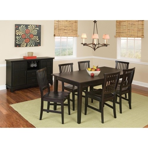 Arts & Crafts 7-piece Rectangular Dining Set with Extension | eBay