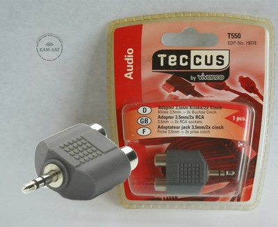 AUDIO ADAPTER JACK 3.55mm 2x RCA TECCUS T550 | eBay