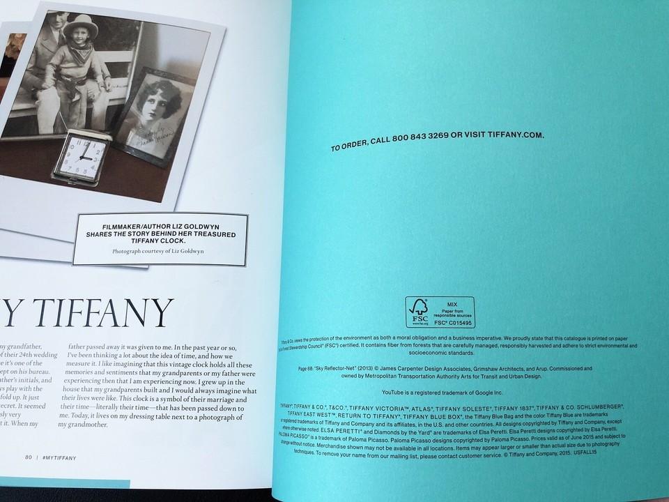 TIFFANY & Co Catalog Book This Is Tiffany No. 2 Autumn / Winter 2015 ...