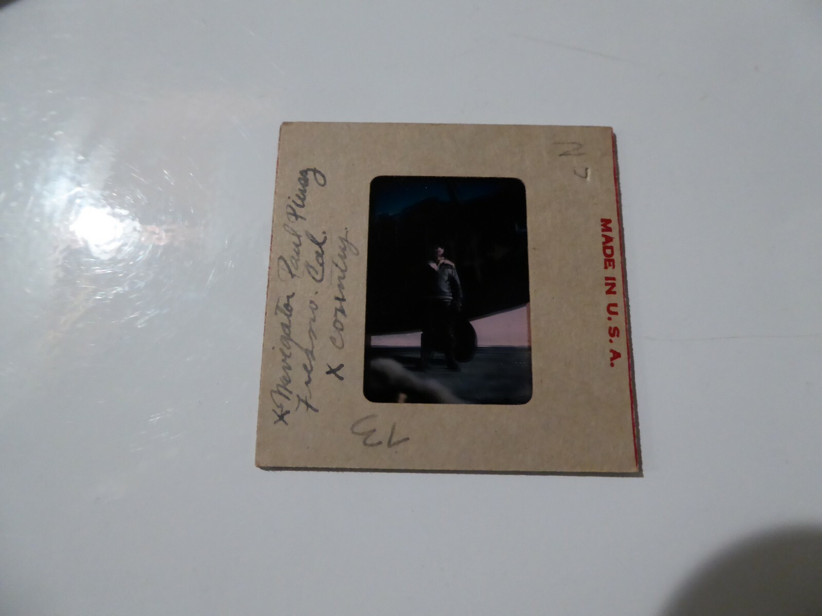 WWII USAAF B-24 Liberator Aircraft Man in mid 1940's, Kodachrome Slide ...