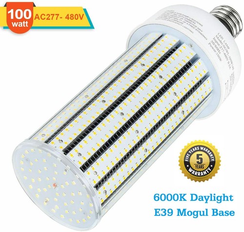 480V LED Corn Bulb 100W Cob Workshop Light 14500LM E39 Mogul Base 6000K ...