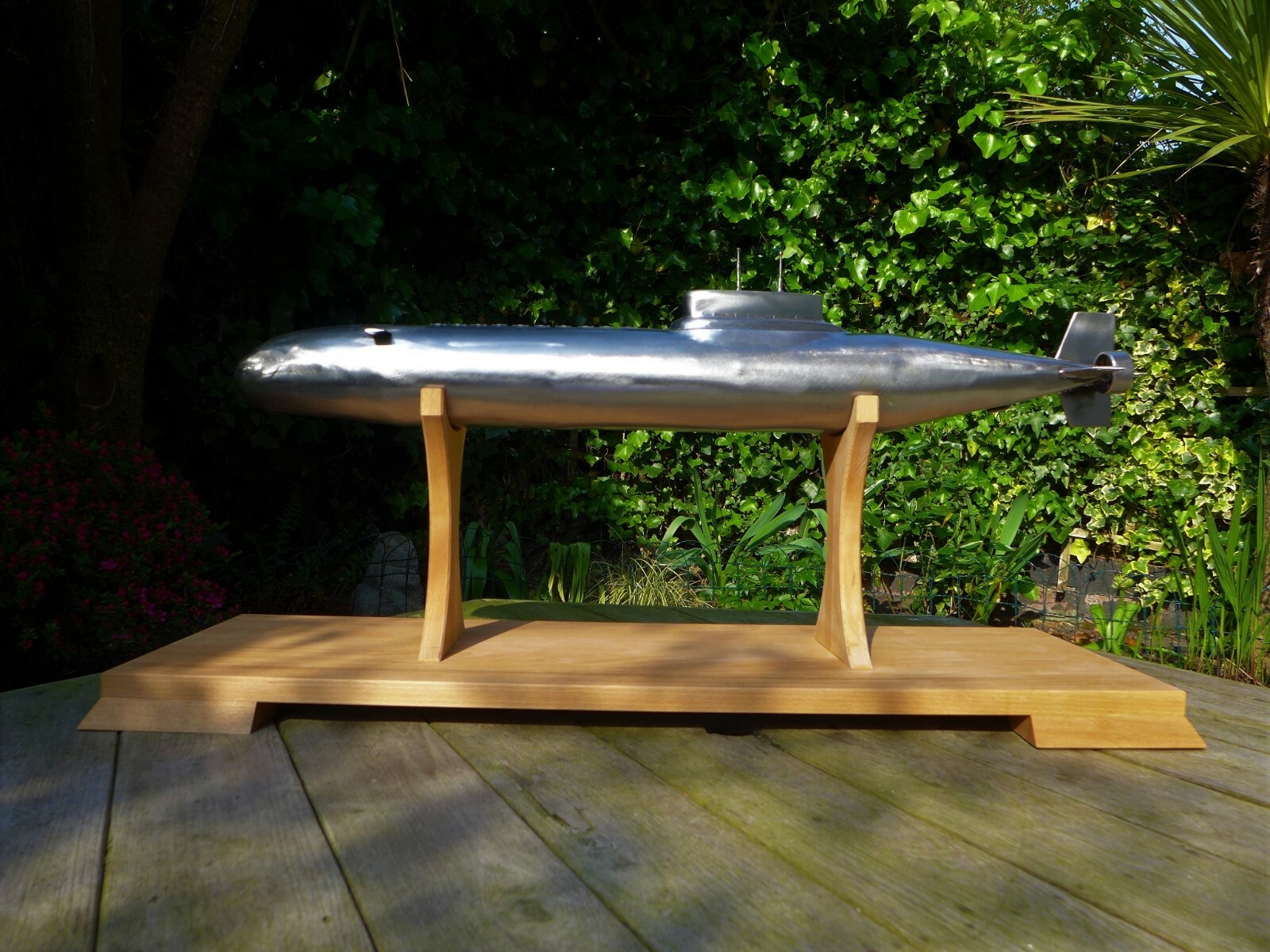 Handmade Metal XL Model Of Submarine On Stand Only 1 Made Unique Home ...