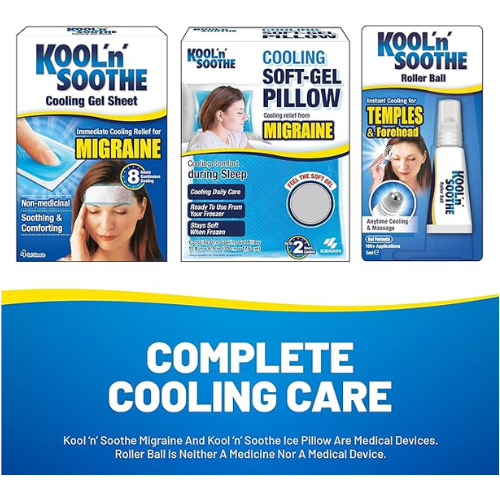Kool n Soothe Migraine Cooling Strips - 4 Strips, blue (1 pack of 4 ...