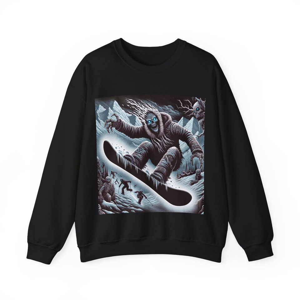 Unisex Adult Crewneck Sweatshirt Yeti Monster Snowboard Gothic Style ...