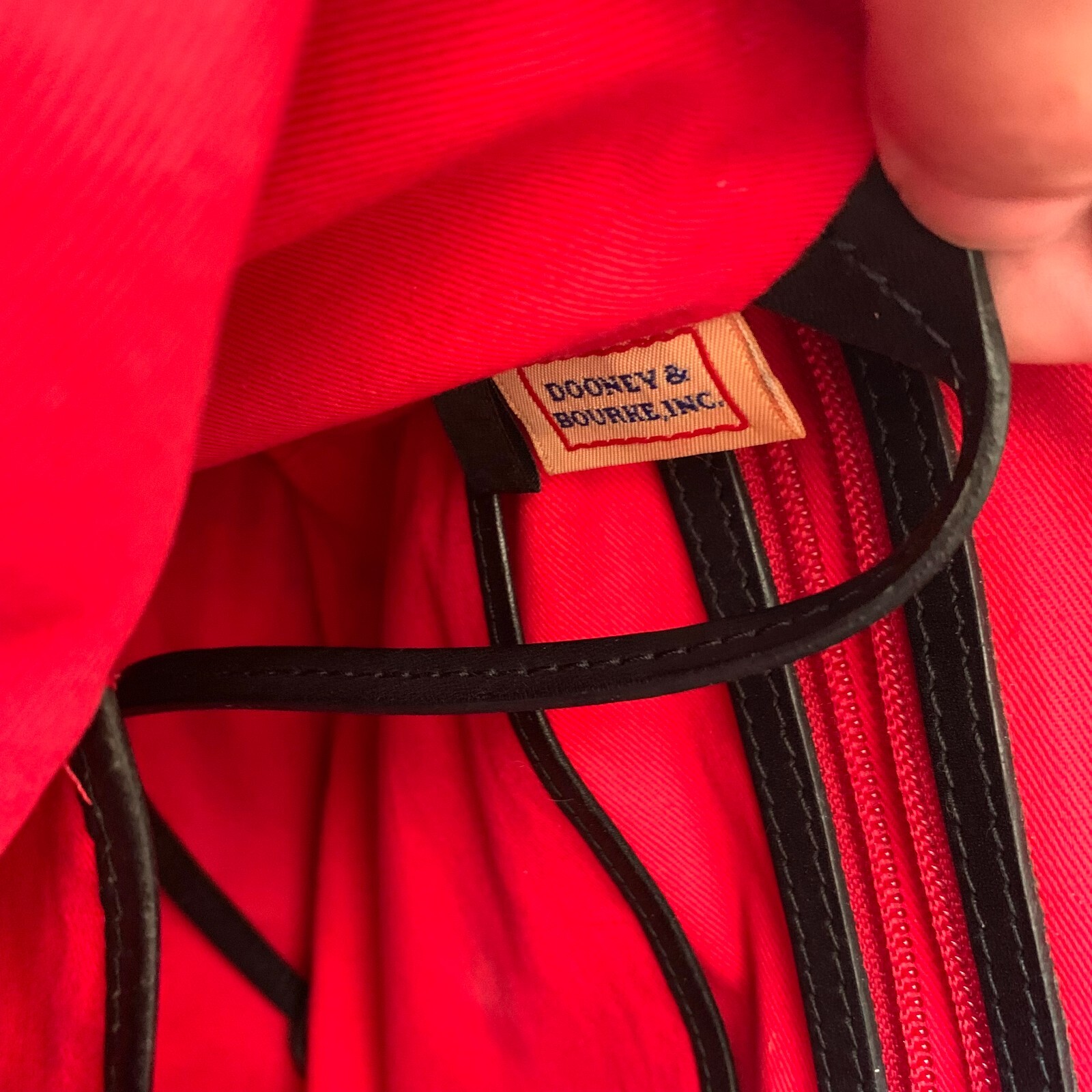 Dooney & Bourke Spicy Quilted Tote Bag Shopper Black Leather Trim Red Interior | eBay