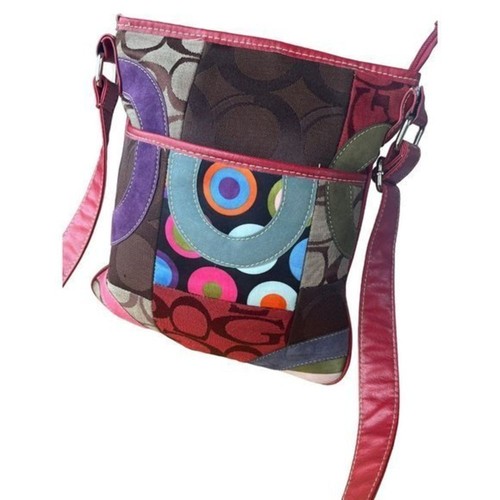 Patchwork Crossbody Bag Purse Multicolor Leather Canvas Suede Fun Cute ...