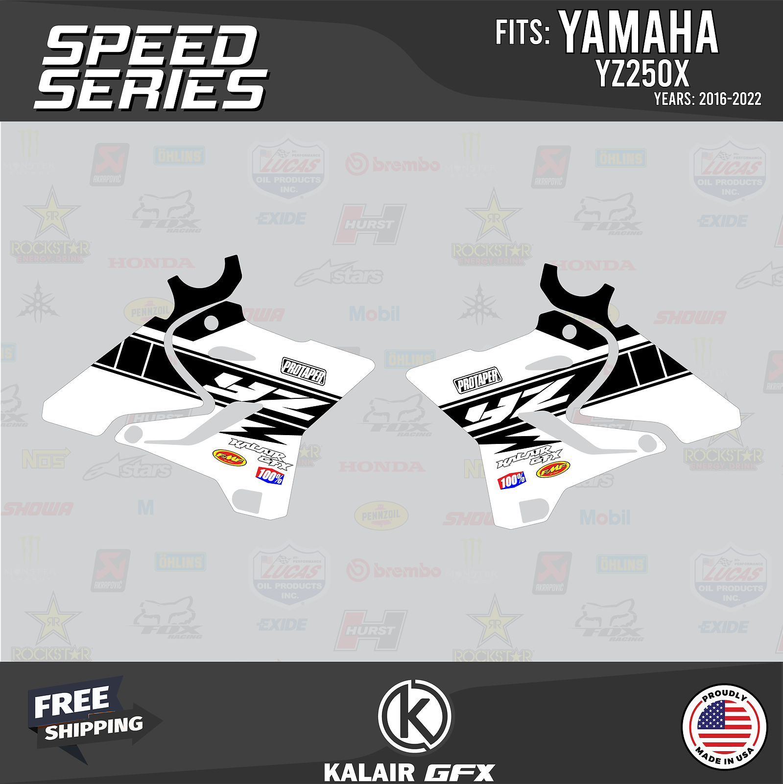 Graphics Kit for Yamaha YZ250X (2016-2022) Speed-White | eBay