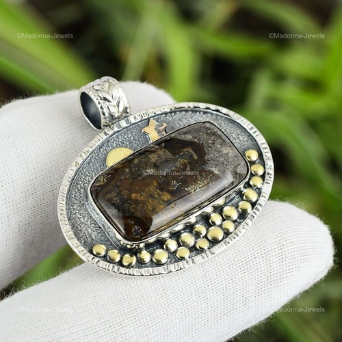 Natural Stick Agate Gemstone Pendant 925 Sterling Silver Jewelry For ...