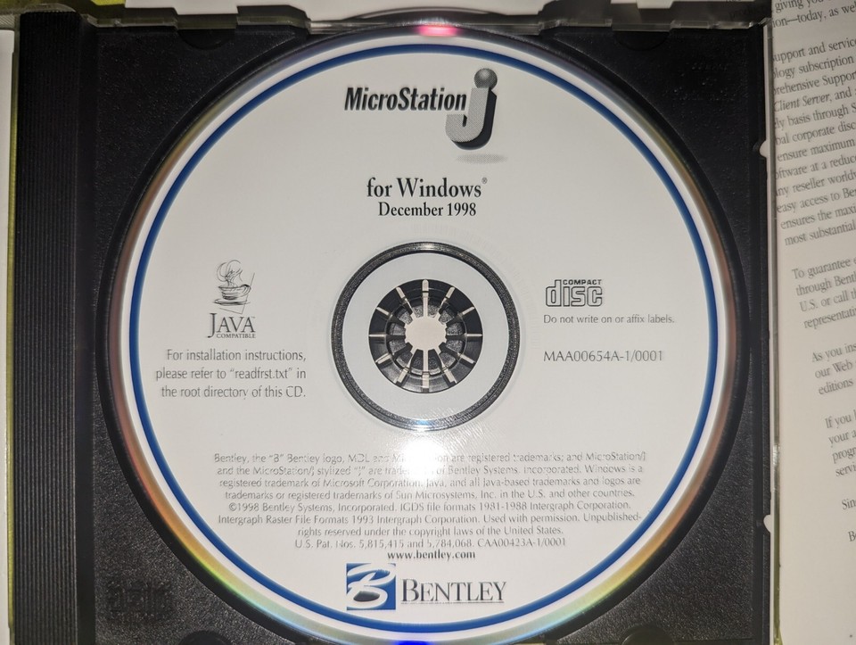 MicroStation J PC Bentley INTERGRAPH 1998 Design Graphics v7.0 AutoCad ...