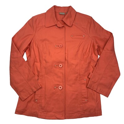 FG FIELD GEAR large tangerine COTTON spandex canvas JACKET COAT ...