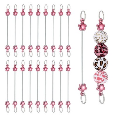 20pcs Beadable Keychain Bar, Beaded Keychain Bar Blanks Rod Flower ...