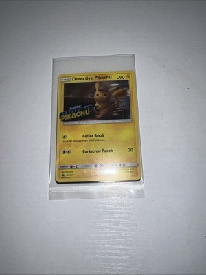 New Detective Pikachu SM190 Movie Promo Hologram Black Star Pokemon ...