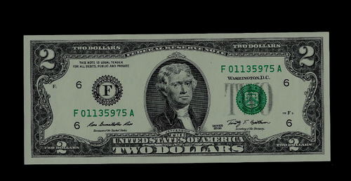 U.S.A ( 1 ) BANK NOTE FEDERAL RESERVE GEORGIA 2 DOLLARS 2009 ...