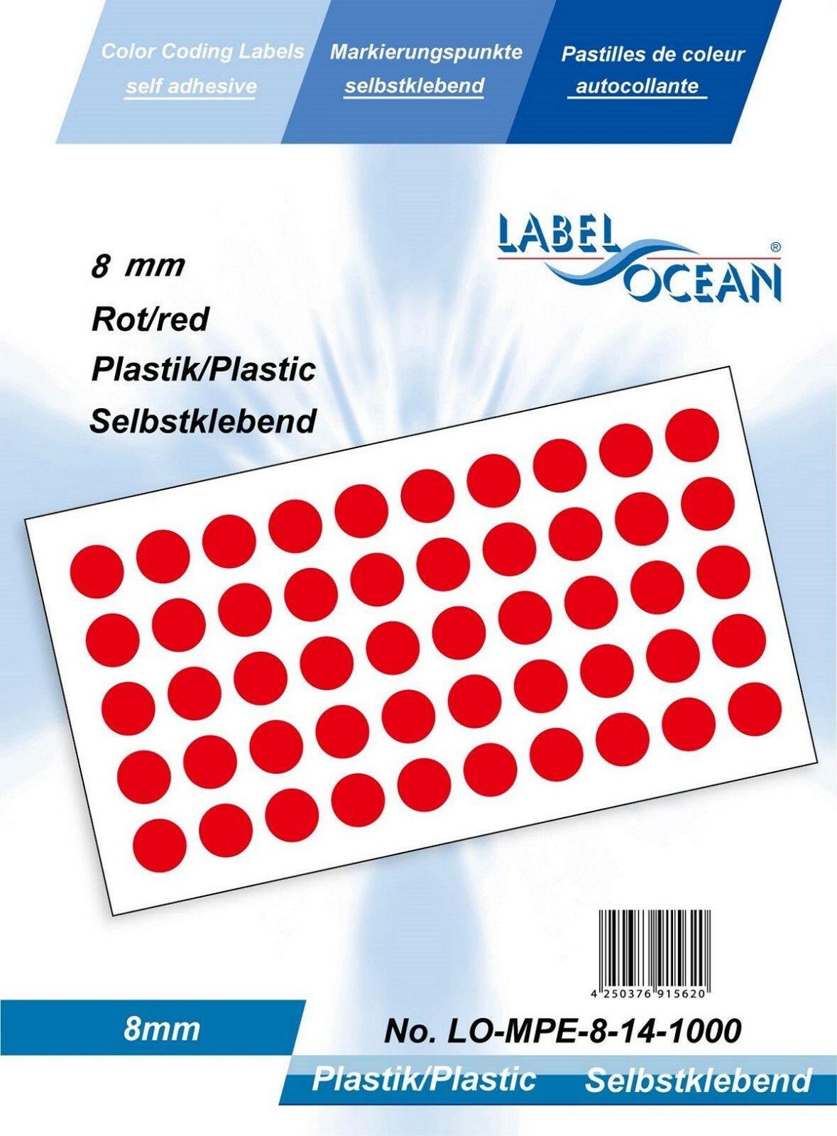 8mm Coloured Dot Stickers Round PLASTIC Sticky Dots Adhesive Circles ...