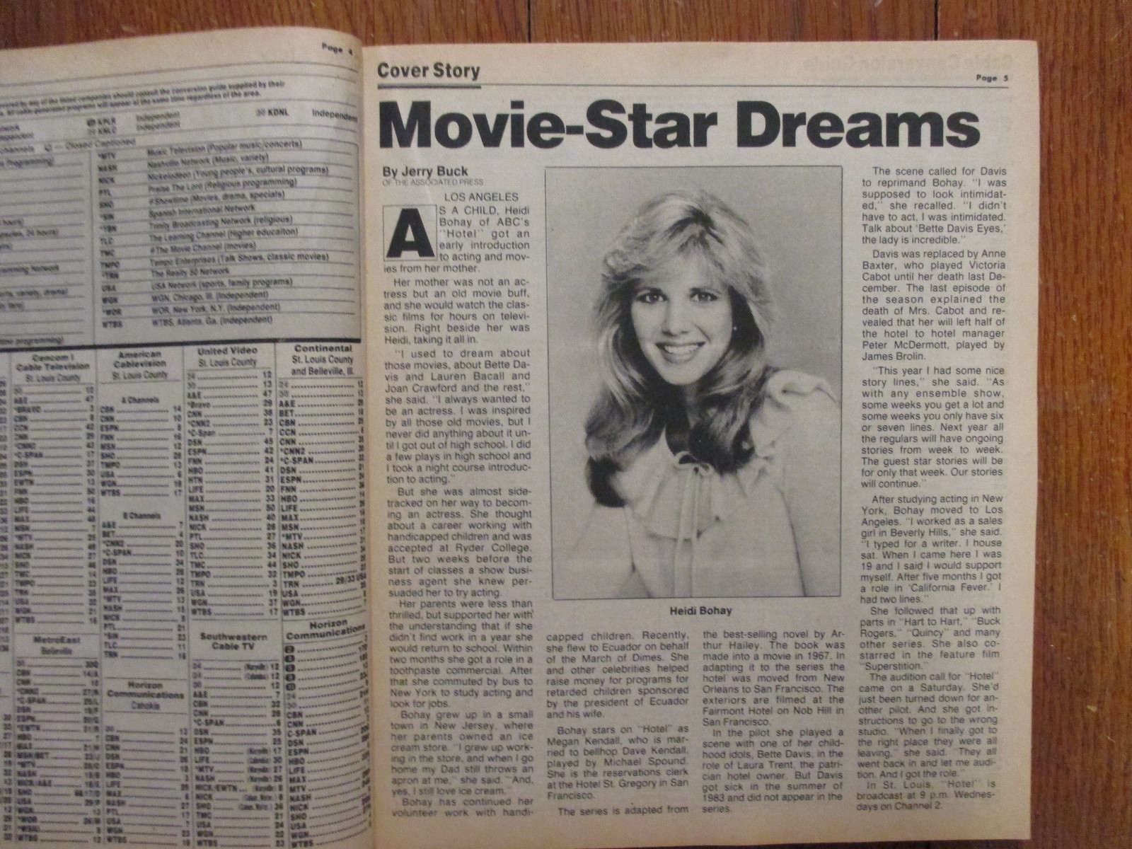 July 27, 1986 St. Louis Post-Dispatch TV Magazine(HEIDI BOHAY/HOTEL) | eBay