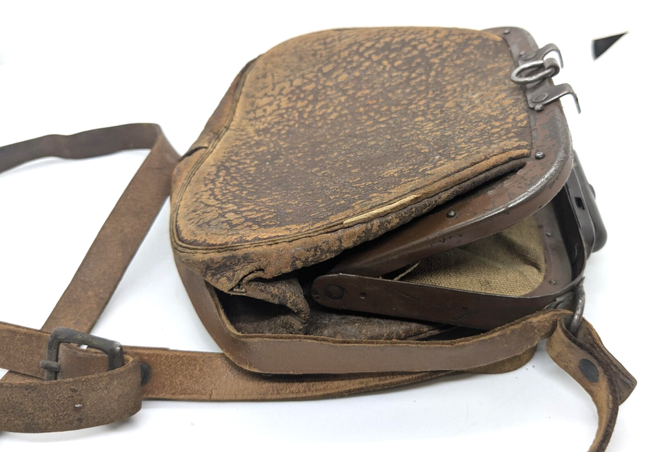 Antique Brown Leather Victorian Locking Purse Messenger Bag With Keys ...
