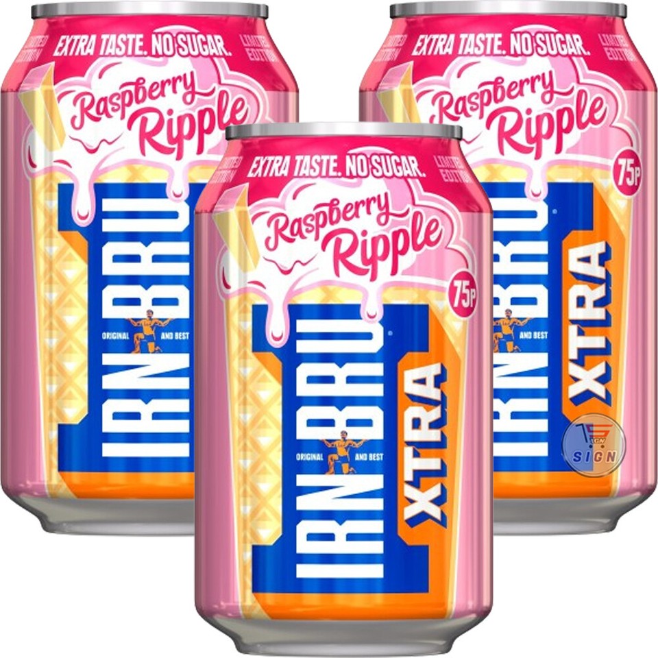 IRN-BRU Extra Taste No Sugar- Wild Berry Slush,Raspberry Ripple Soft ...