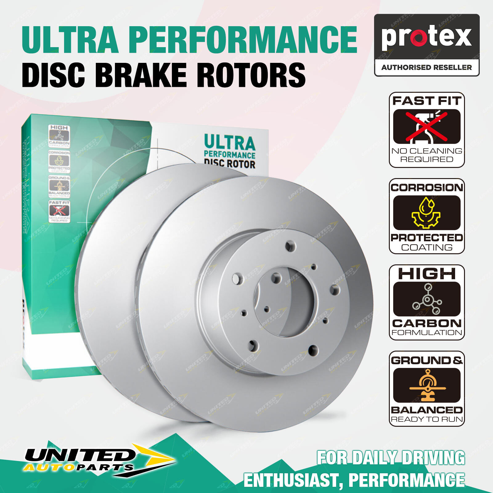 Pair Front Protex Disc Brake Rotors for Holden Colorado 2WD Trailblazer ...