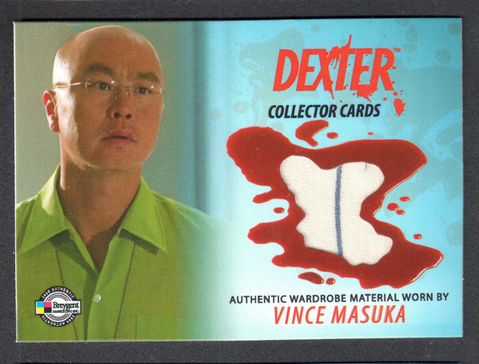 DEXTER SEASON 1 & 2 (Breygent/2009) COSTUME MATERIAL CARD #DC21 VINCE ...