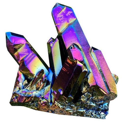 150g Large Natural Rainbow Aura Titanium Quartz Stone Crystal VUG ...