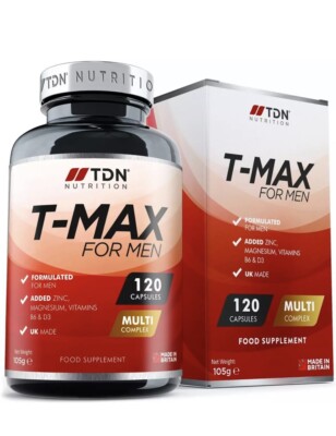 T-MAX Supplement for Men T-Booster Capsules UK Formulated Premium ...