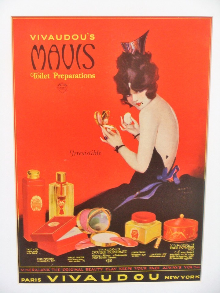 Vintage original print ad for Vivaudou's Mavis perfume circa 1923 | eBay
