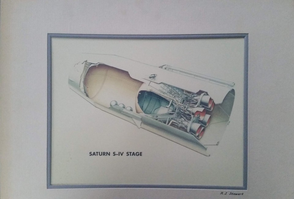 NASA Concept Artwork Saturn Rocket Mercury Gemini Apollo Skylab Vintage ...