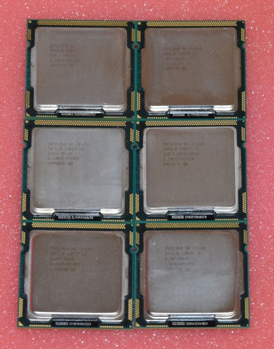Mixed Lot of 6 Used Intel i5-650 SLBLK SLBTJ i5-760 SLBRP CPU Processor ...