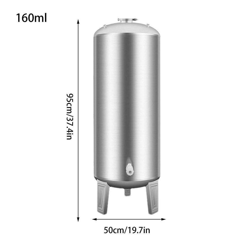 26.4-66 Gal Pressurized Well Tank Stainless Steel Water Pressure Tank ...