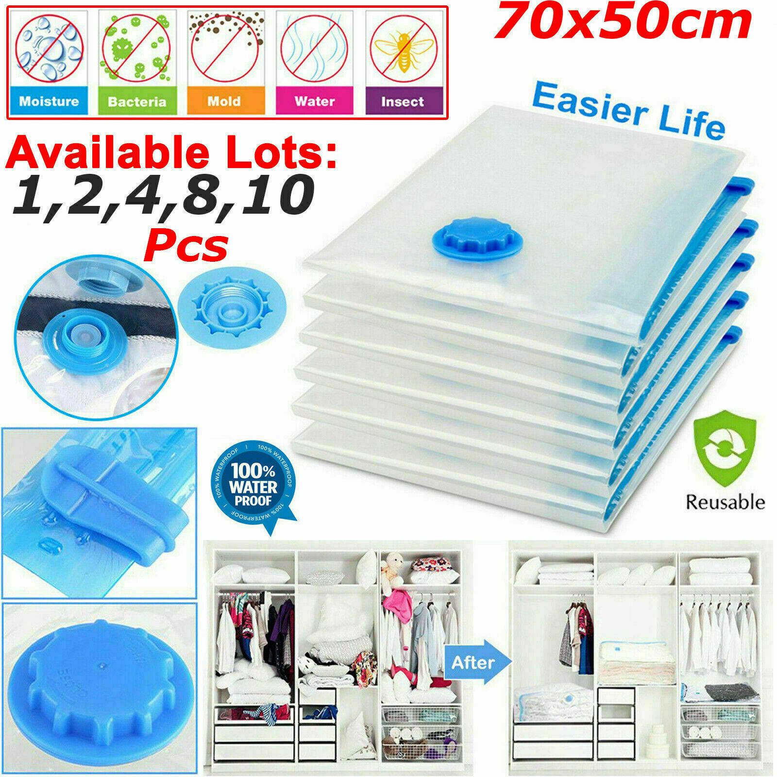 STRONG VACUUM STORAGE SPACE SAVING BAGS VAC BAG SPACE SAVER VACCUM ...