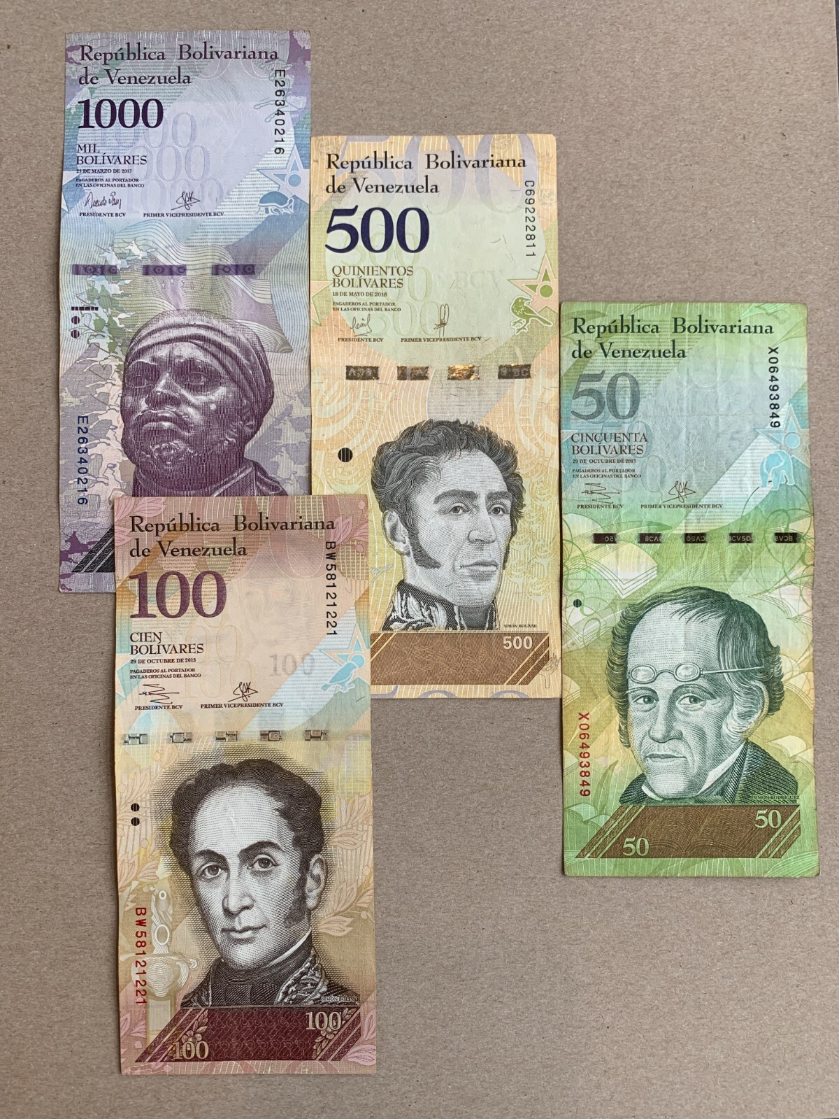 4 PCS Venezuelan Animal Banknotes Lot. Foreign Notes. Money Currency ...