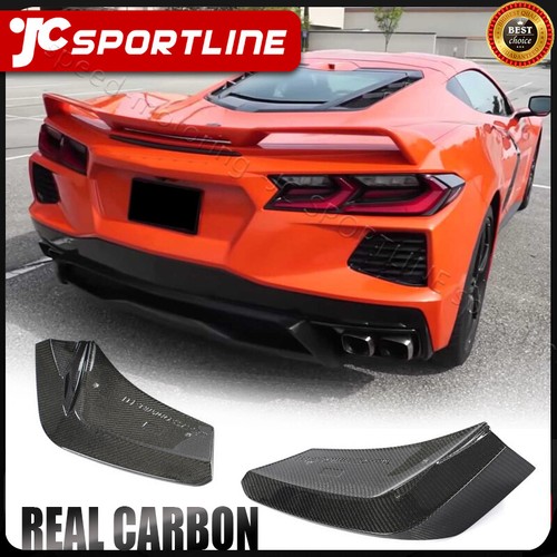 REAL Carbon Rear Bumper Splitters Canard Fins For Chevrolet Corvette C8 ...