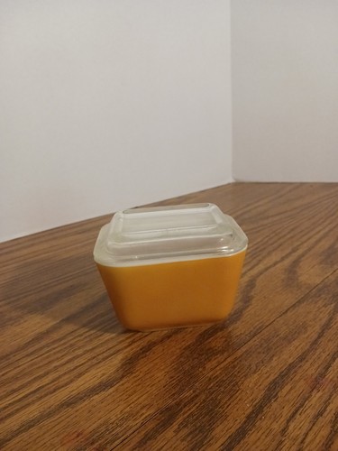 VINTAGE PYREX 501 B 1.5 CUP TAN BROWN FLECK USA With Lid | eBay