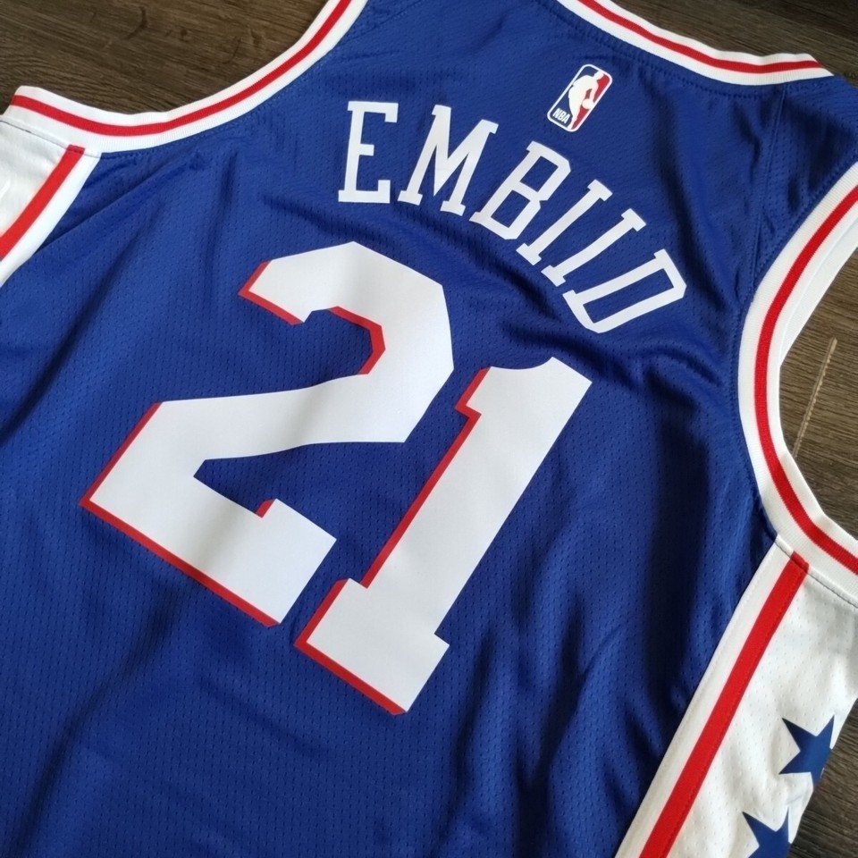 Mens Large Nike Philadelphia 76ers Joel Embiid Swingman Jersey Licensed