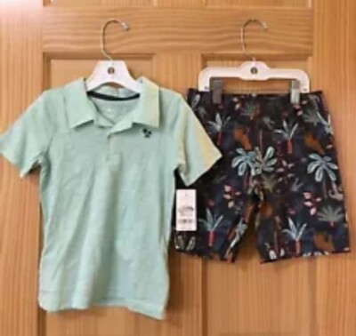 NEW Carter's Boys Safari Jungle Shirt & Shorts Set 2pcs Toddler | eBay
